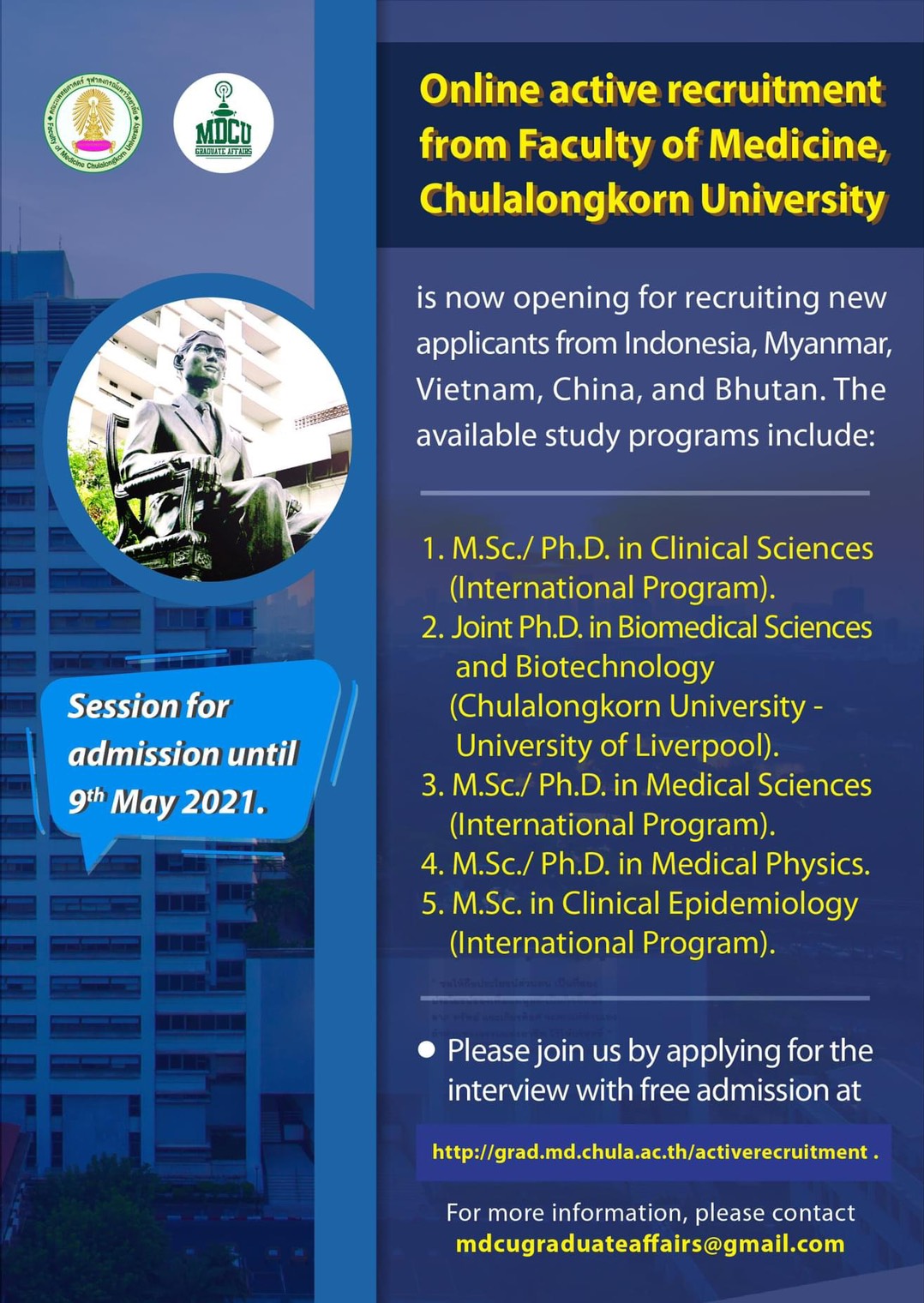 Graduate Affairs, Faculty of Medicine, Chulalongkorn University